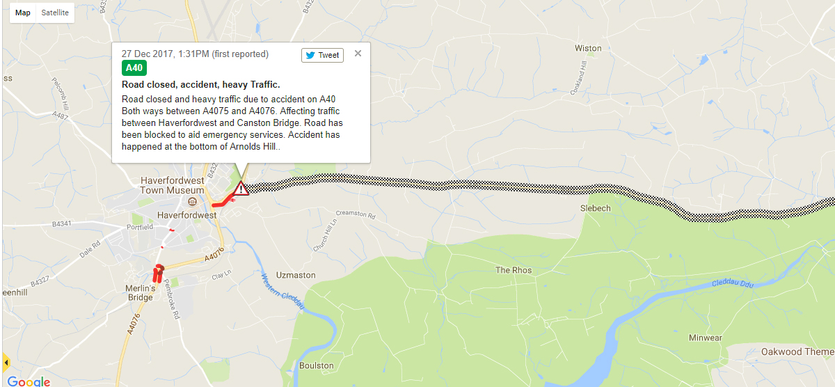 Haverfordwest: Stretch of A40 closed following two-vehicle crash – The ...