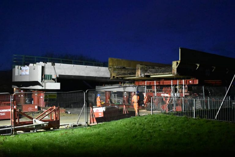 Merlins Bridge: Work to replace first of two railway bridges well ...