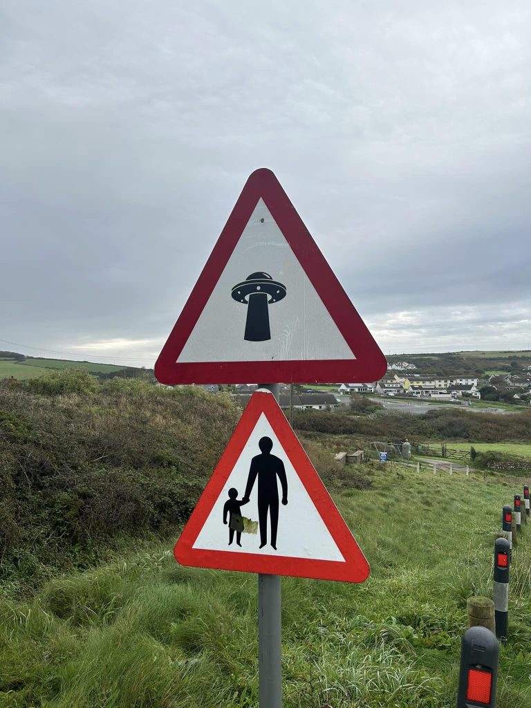 UFO road sign erected in village subject of new Netflix documentary ...
