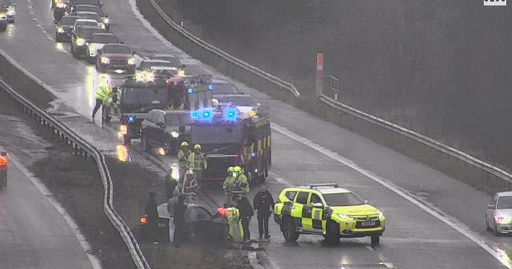 Traffic held on M4 after crash leaves car in central reservation – The ...