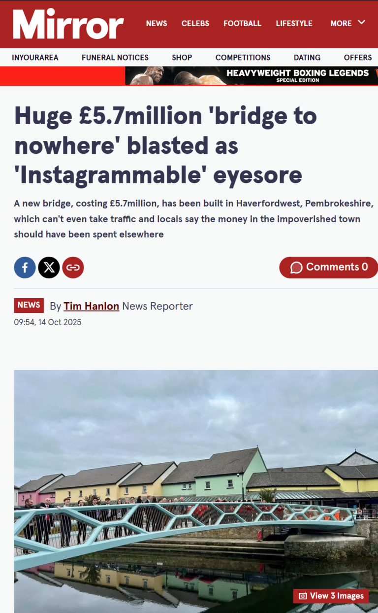£5.7m bridge branded ‘Instagrammable eyesore’ by national press – The ...